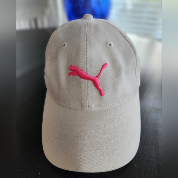 Puma | Accessories | White With Pink Puma Cotton Ball Cap | Poshmark
